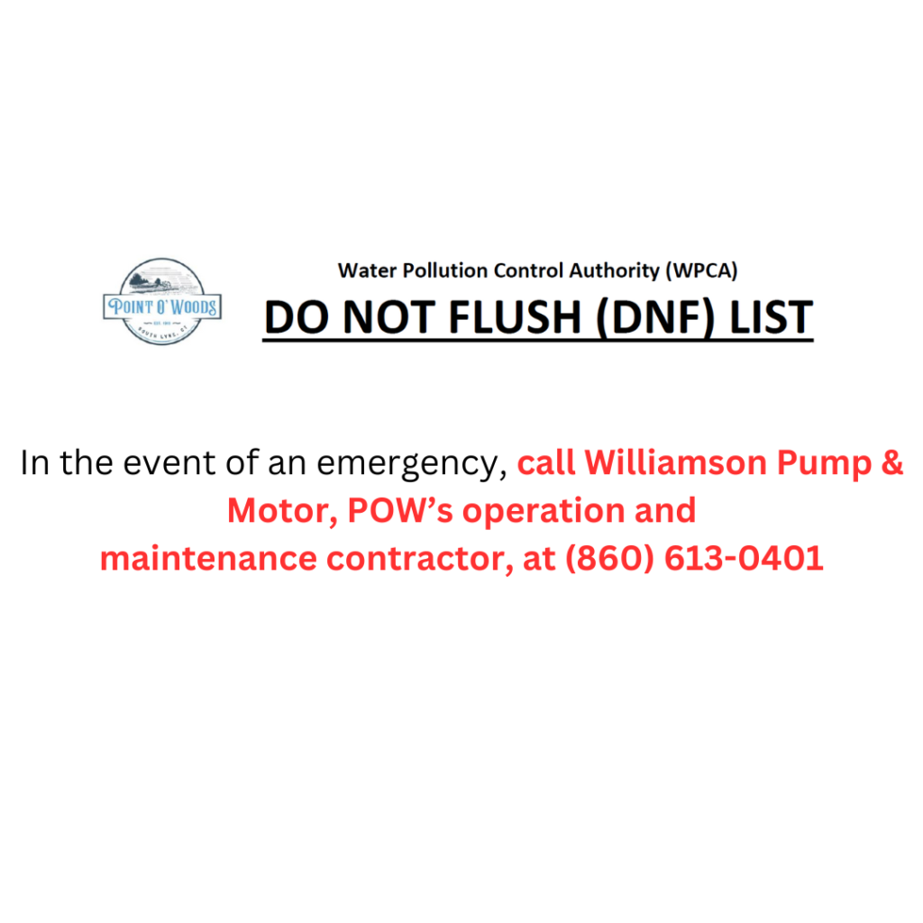 Do Not Flush – Water Pollution Control Authority (WPCA)